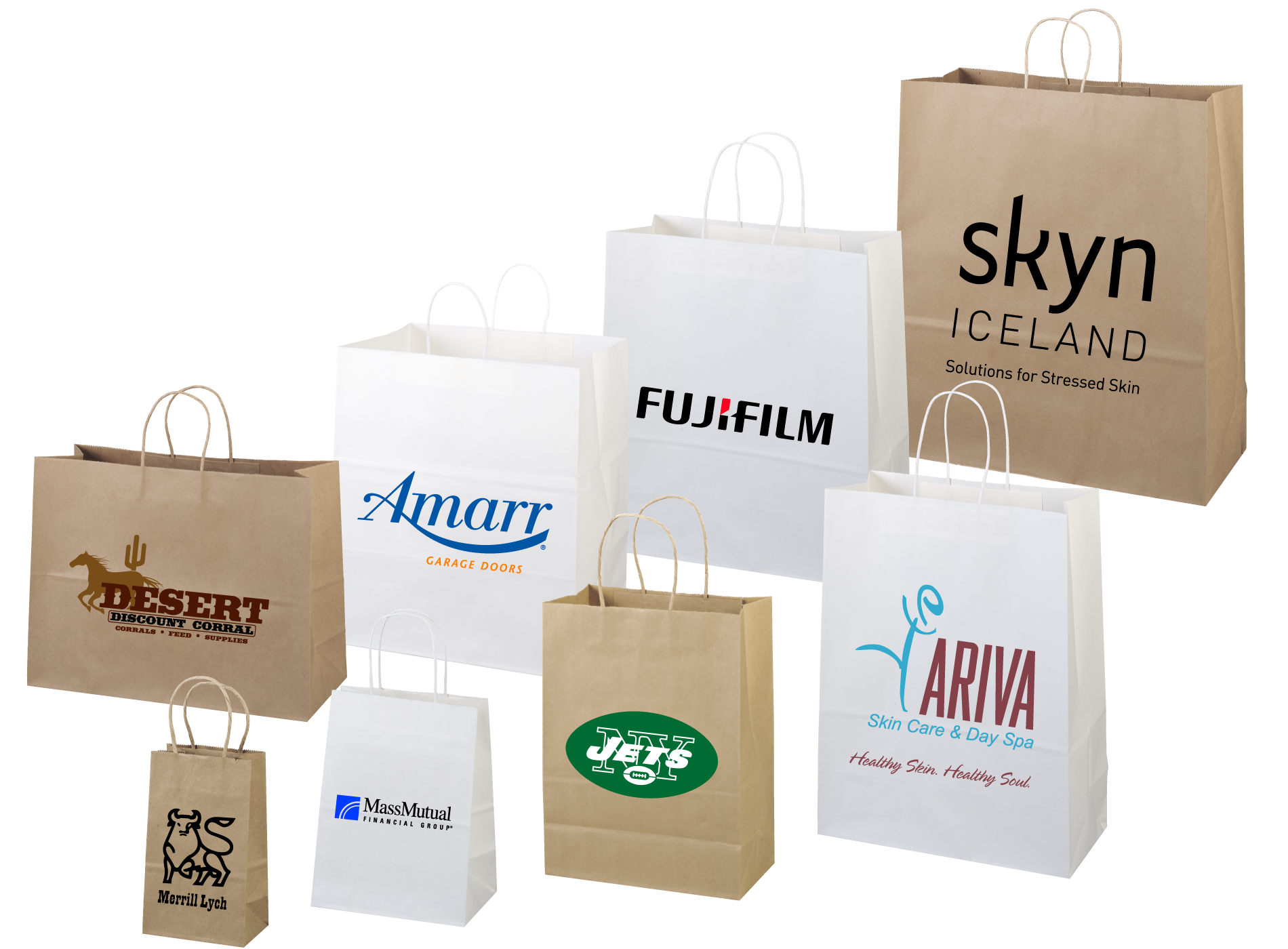 (Flexo Ink) TWISTED PAPER SHOPPERS - Red Wing Bags